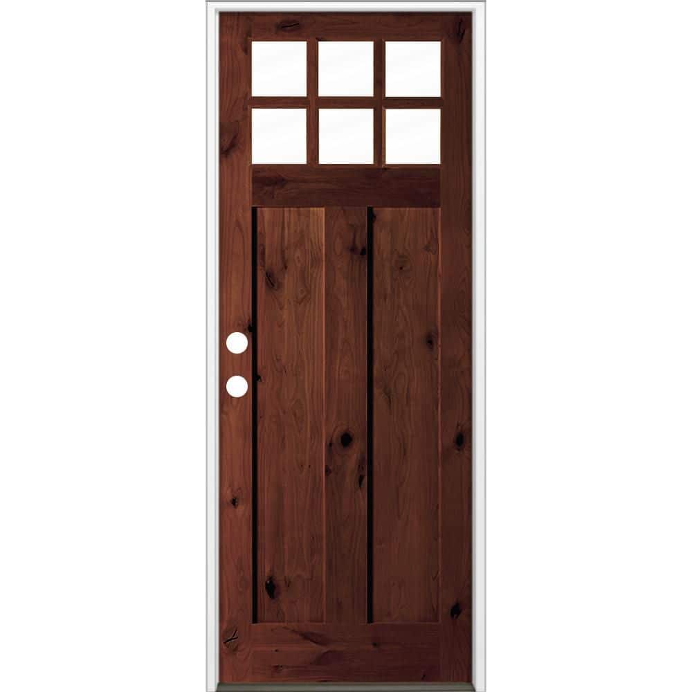 Krosswood Doors 42 in. x 96 in. Knotty Alder Right-Hand/Inswing 6 Lite ...