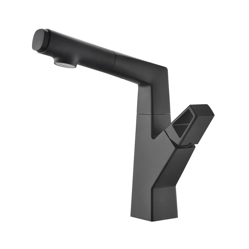 Single Handle Single-Hole Pull-Out Spout Bathroom Faucet with ...