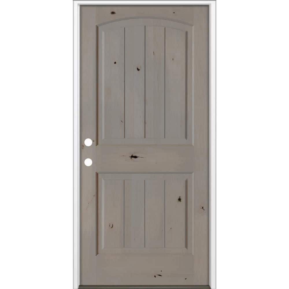 Reviews for Krosswood Doors 30 in x 80 in Rustic Knotty Alder V-Groove ...