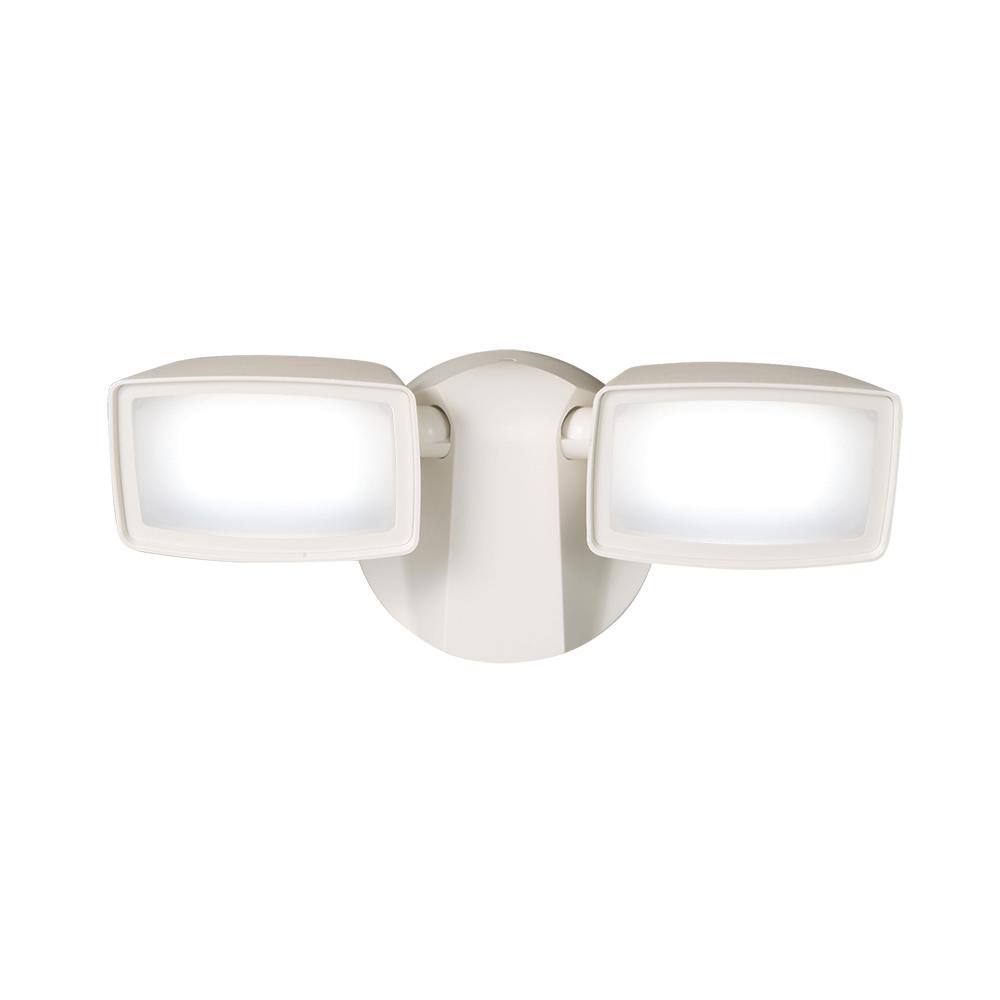 Reviews for HALO White Outdoor Integrated LED Twin-Head Security Flood ...