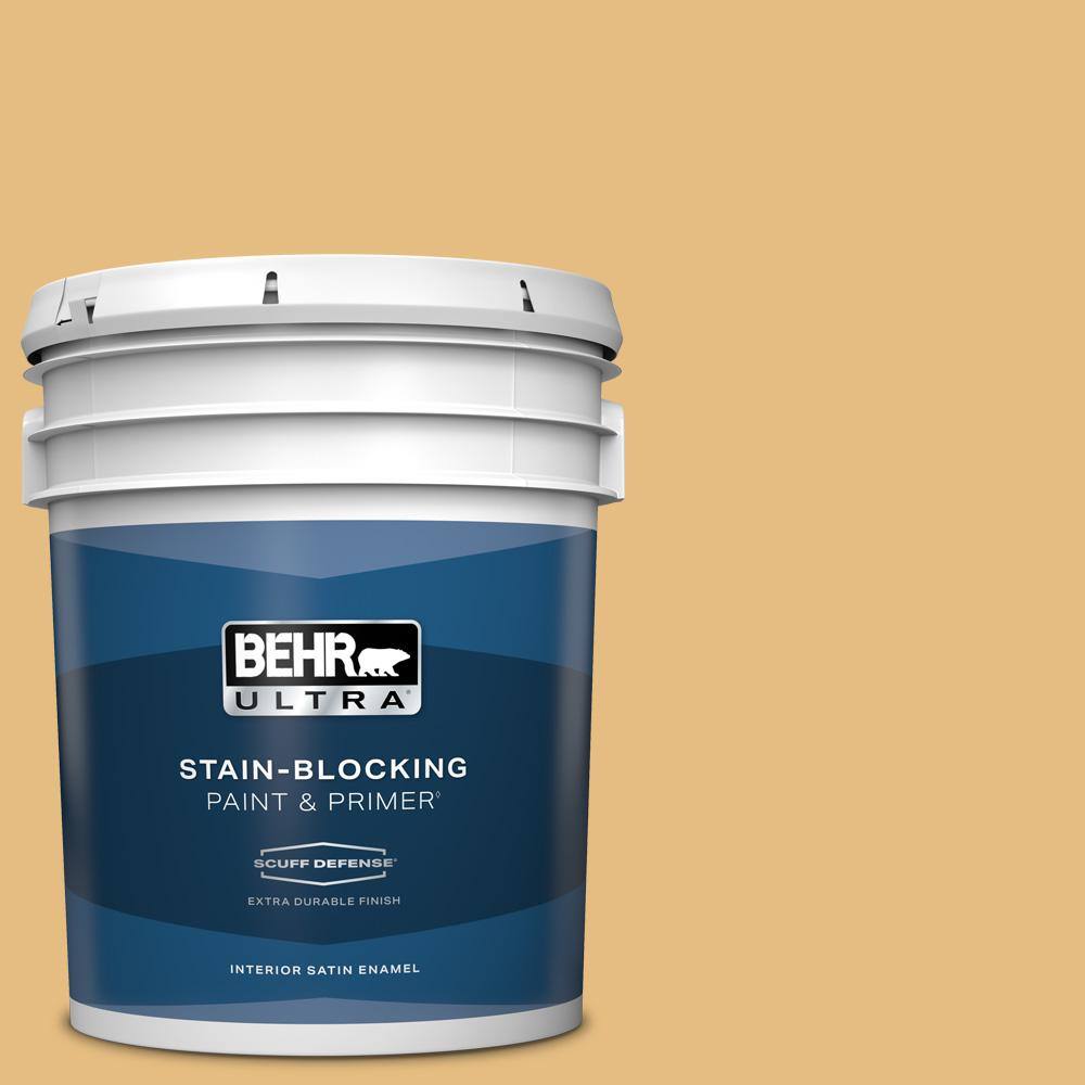 BEHR ULTRA 5 gal. #320D-4 Arizona Tan Extra Durable Satin Enamel ...