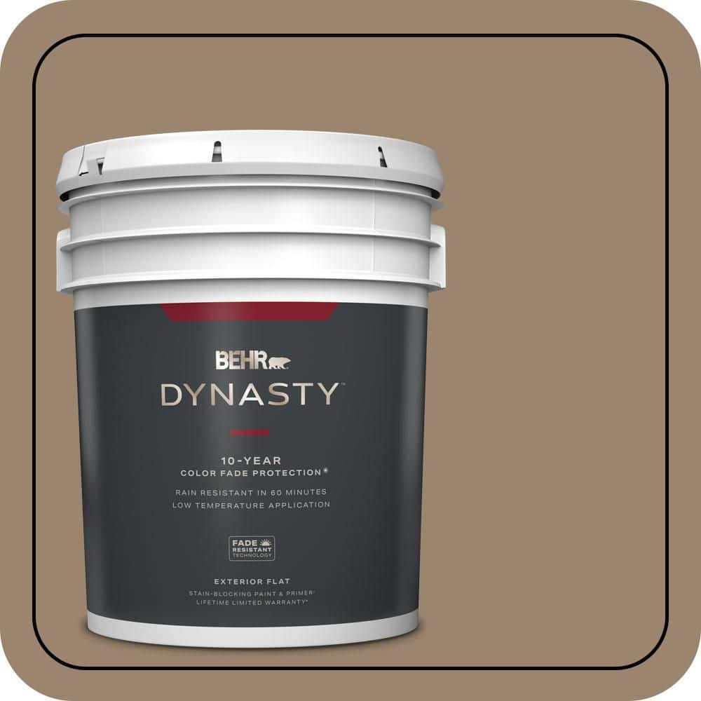 BEHR DYNASTY 5 gal. #MQ2-48 Sturdy Brown Flat Exterior Stain-Blocking ...