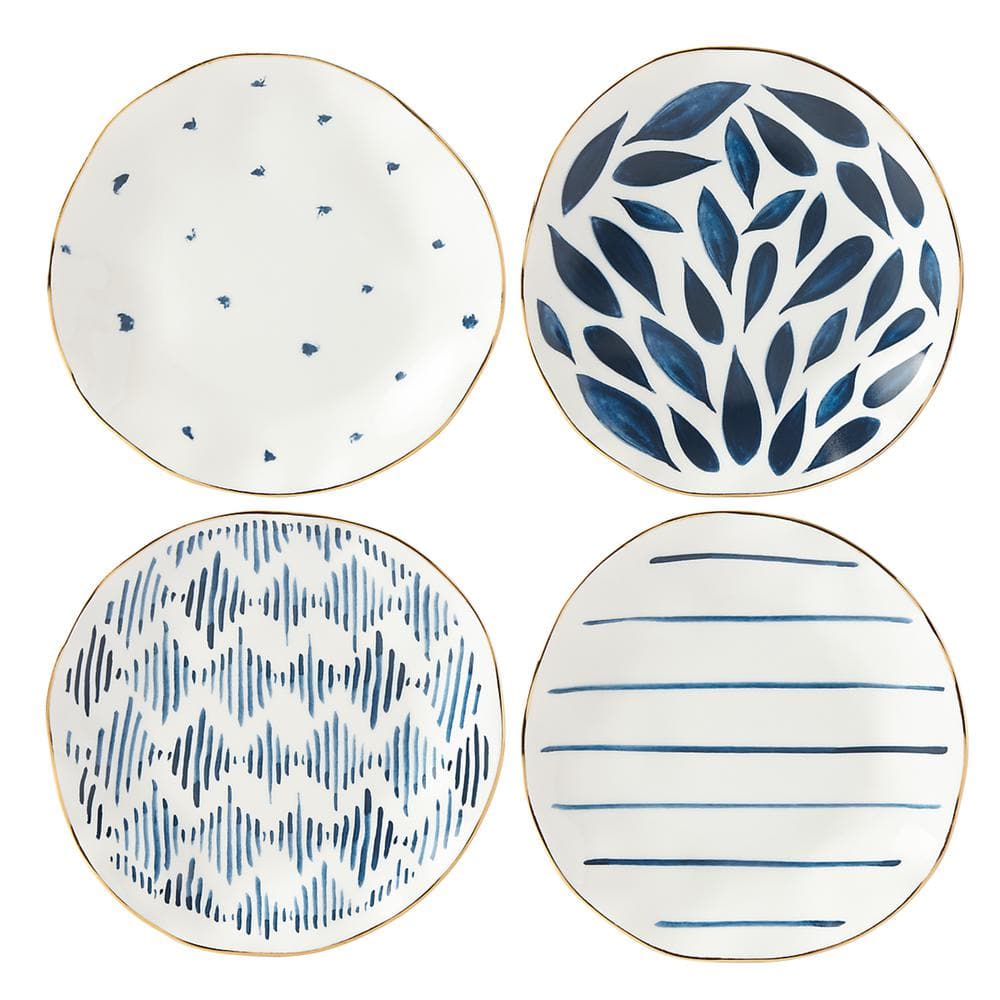 Lenox Blue Bay White Tidbit Plate (Set of 4) 890210 - The Home Depot