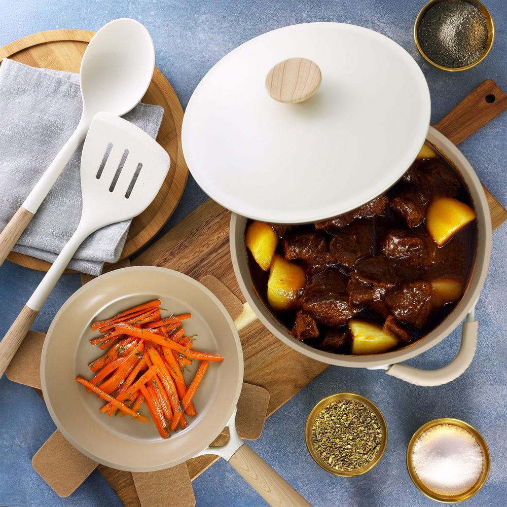 GIBSON elite Folkstone 13 Piece Ceramic Nonstick Cast Aluminum Cookware ...