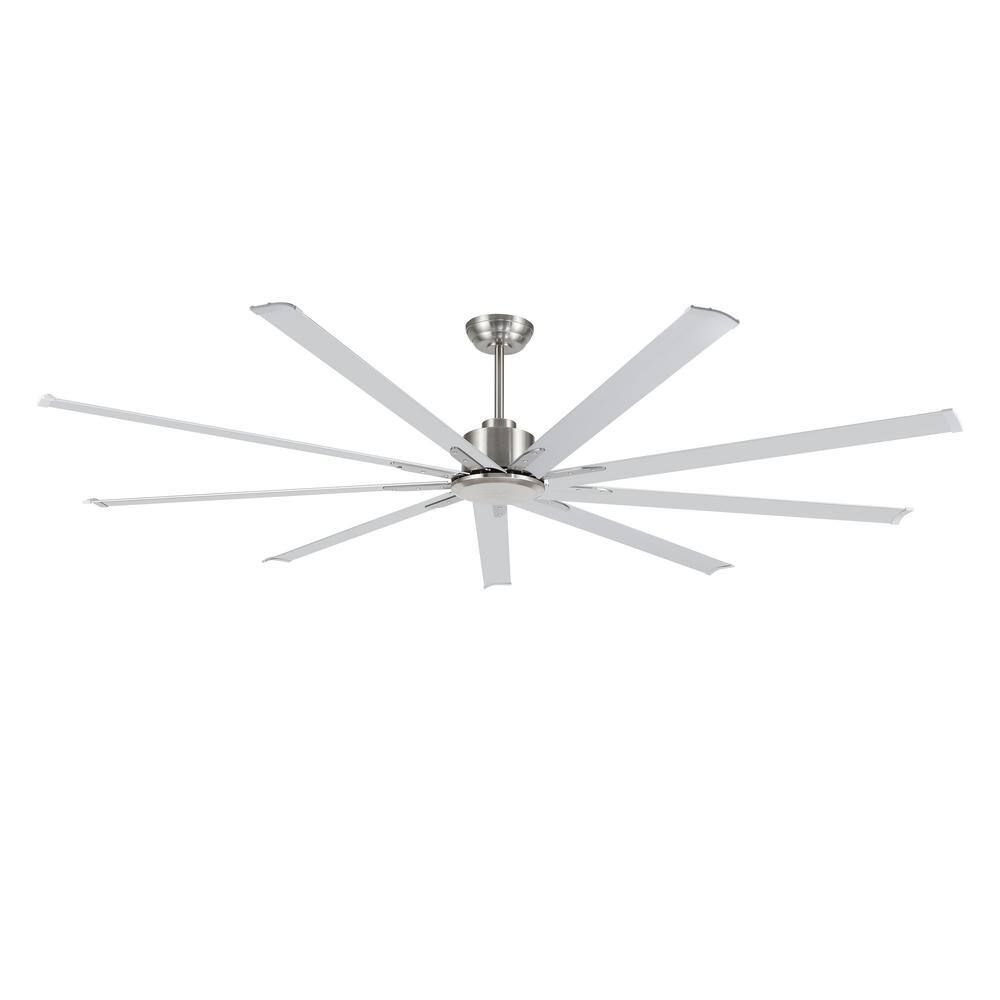 MLiAN 96 in. 9-Blades Indoor Ceiling Fan in Nickel and Aluminum with ...