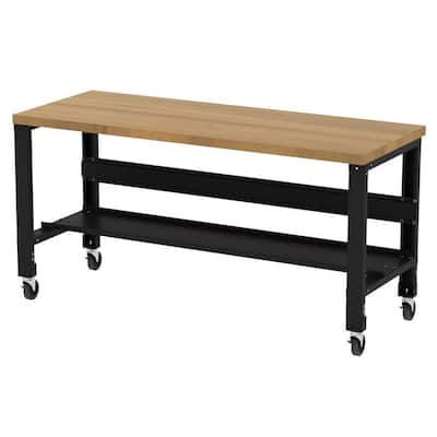 Borroughs 30 in. x 60 in. Solid Hardwood Top Heavy-Duty Adjustable ...