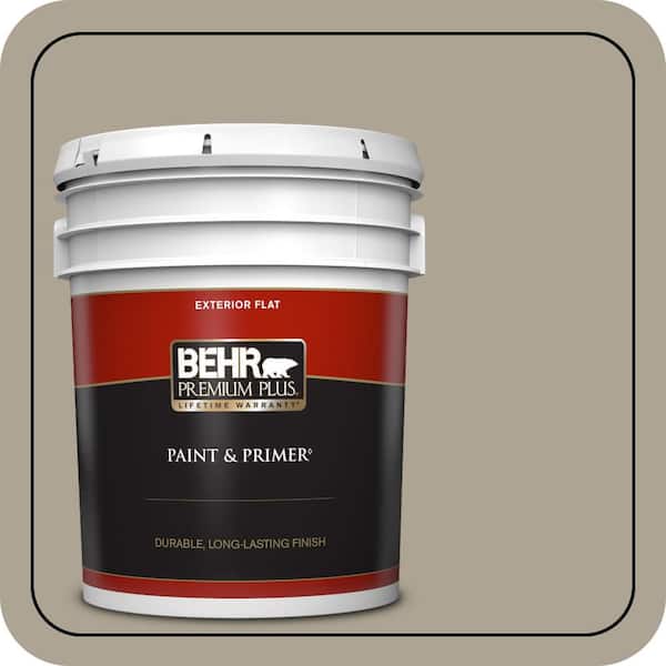 BEHR PREMIUM PLUS 5 gal. #MQ2-52 Roadside Flat Exterior Paint & Primer ...