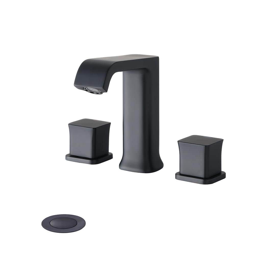 GIVING TREE 8 in. Widespread Double-Handle 3 Hole Brass Bathroom Faucet ...