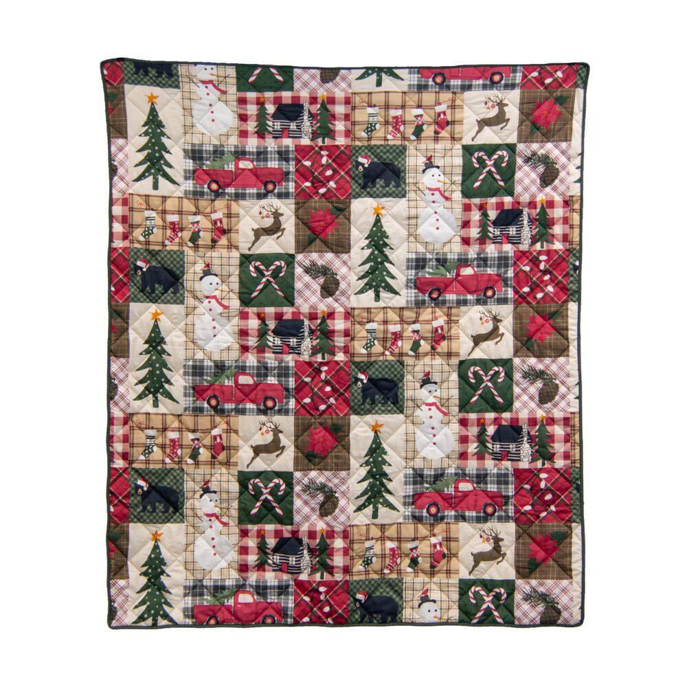 DONNA SHARP Holiday Dream Red and Green Polyester Throw Blanket Y20654 ...