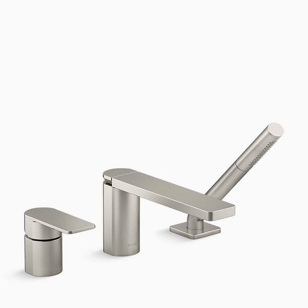 KOHLER Parallel 3-Hole Single Handle Deck-mount Bathroom Faucet with ...