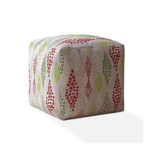 Reviews for HomeRoots Charlie Orange And Green Cotton Square Pouf Cover ...