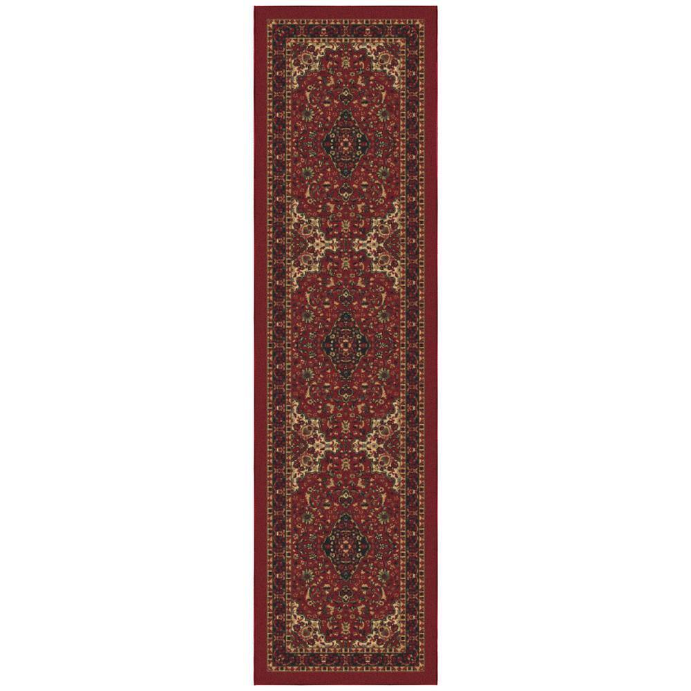 Ottomanson Basics Collection Non-Slip Rubberback Medallion Oriental ...