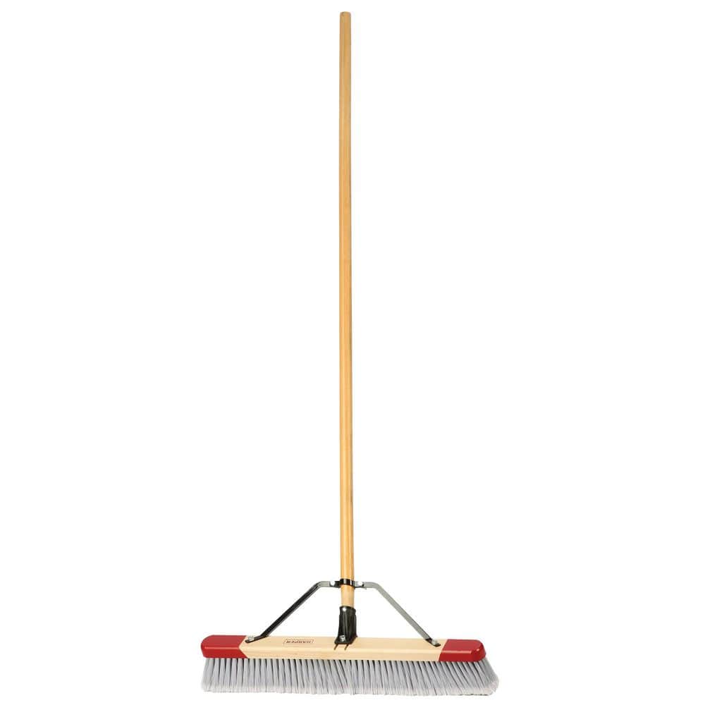 HARPER 24 in. Gray Flagged Assembled Push Broom 2224A - The Home Depot