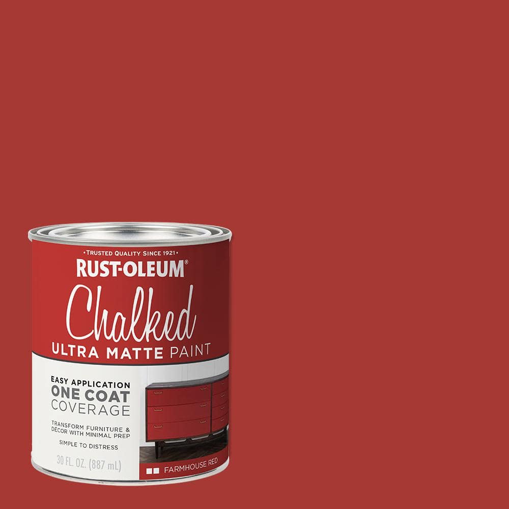 Rust-Oleum 30 oz. Chalked Farmhouse Red Ultra Matte Interior Paint (2 ...