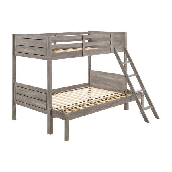 Coaster Ryder Weathered Taupe Twin over Full Bunk Bed 400819 - The Home ...
