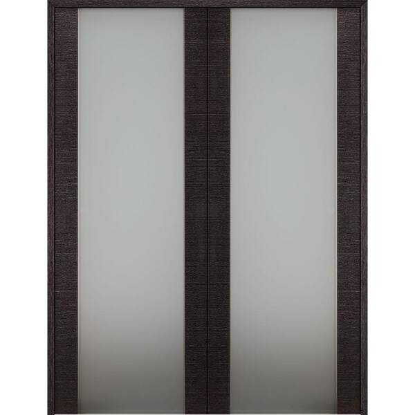 Belldinni Avanti 48" x 79.375" Both Active Black Apricot Frosted Glass ...