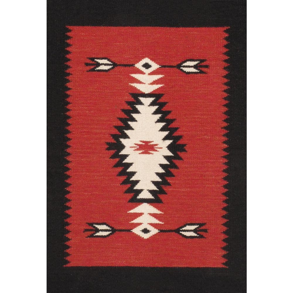 Pasargad Home Tuscany Red/Black 2 ft. x 3 ft. Geomatric Area Rug PNT ...