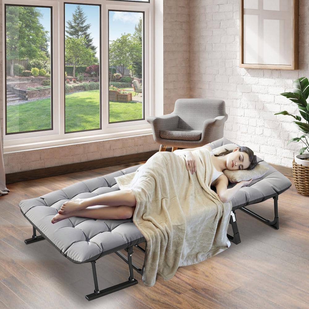 BOZTIY Folding Camping Cot for Adults, Adjustable 4-Position Reclining ...