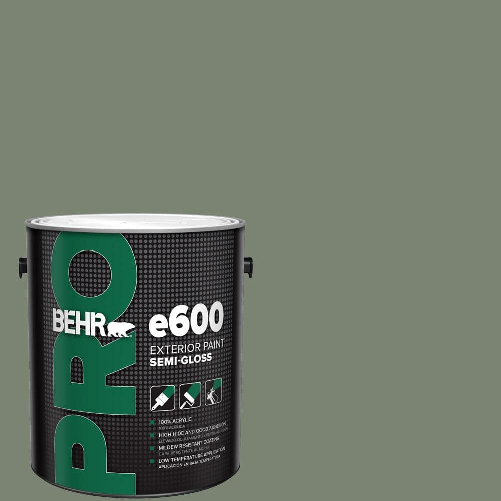 BEHR PRO 1 gal. #ICC-77 Sage Green Semi-Gloss Exterior Paint PR67301 ...