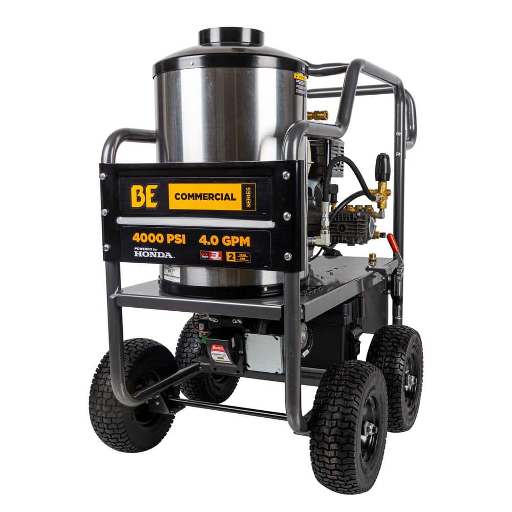 BE POWER EQUIPMENT 4000 PSI 4.0 GPM Hot Water Gas Pressure Washer Honda ...