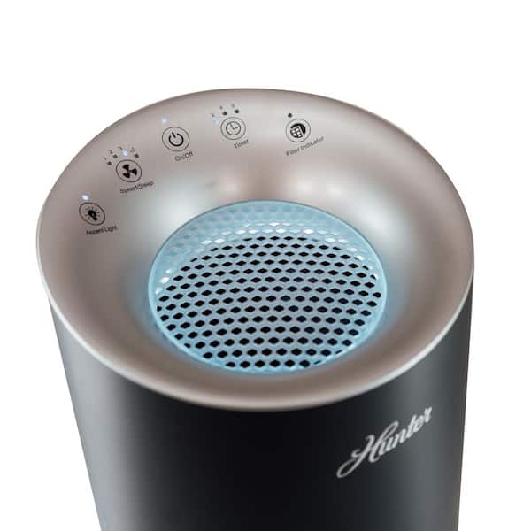Hunter Cylindrical Tower True HEPA Air Purifier HP400BLB The Home Depot