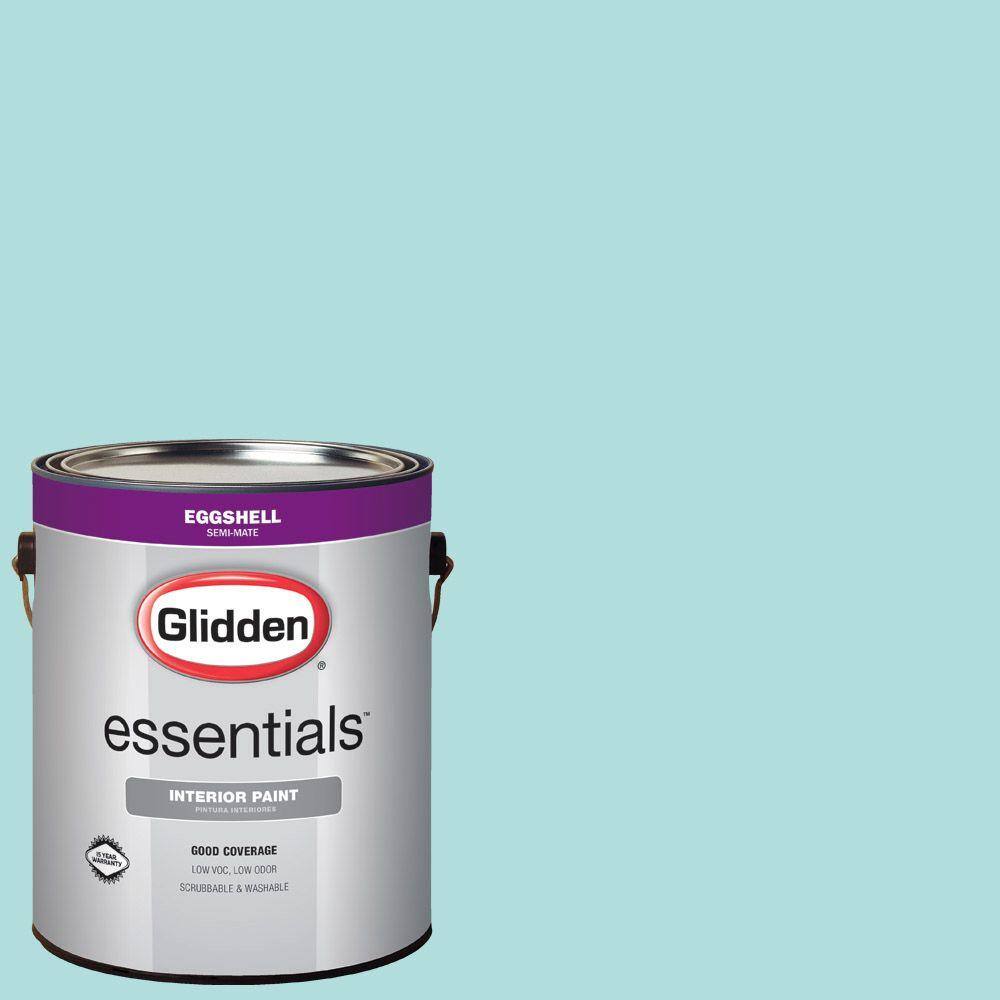 Glidden Essentials 1 gal. #HDGB19 Aqua Seawind Eggshell Interior Paint ...