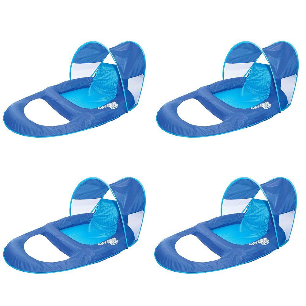 SwimWays Spring Fabric Float Recliner with Canopy Water Summertime ...