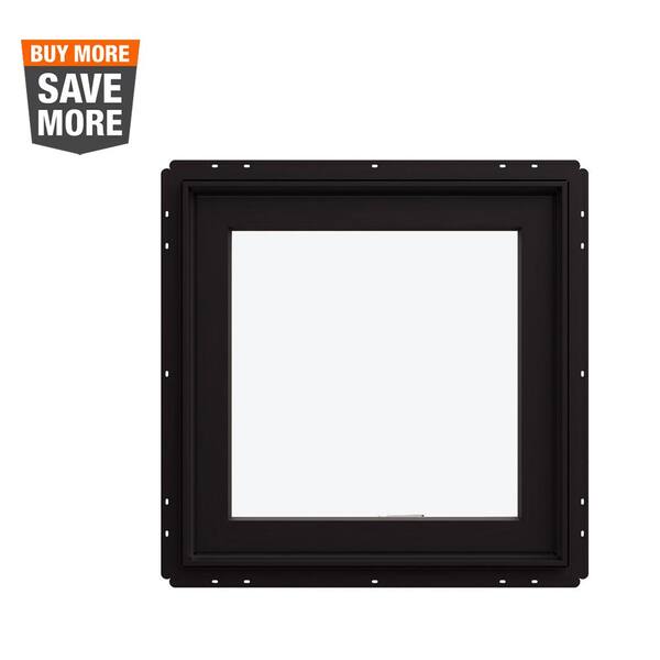 JELD-WEN 24 in. x 24 in. W-5500 Left-Hand Casement Wood Clad Window ...