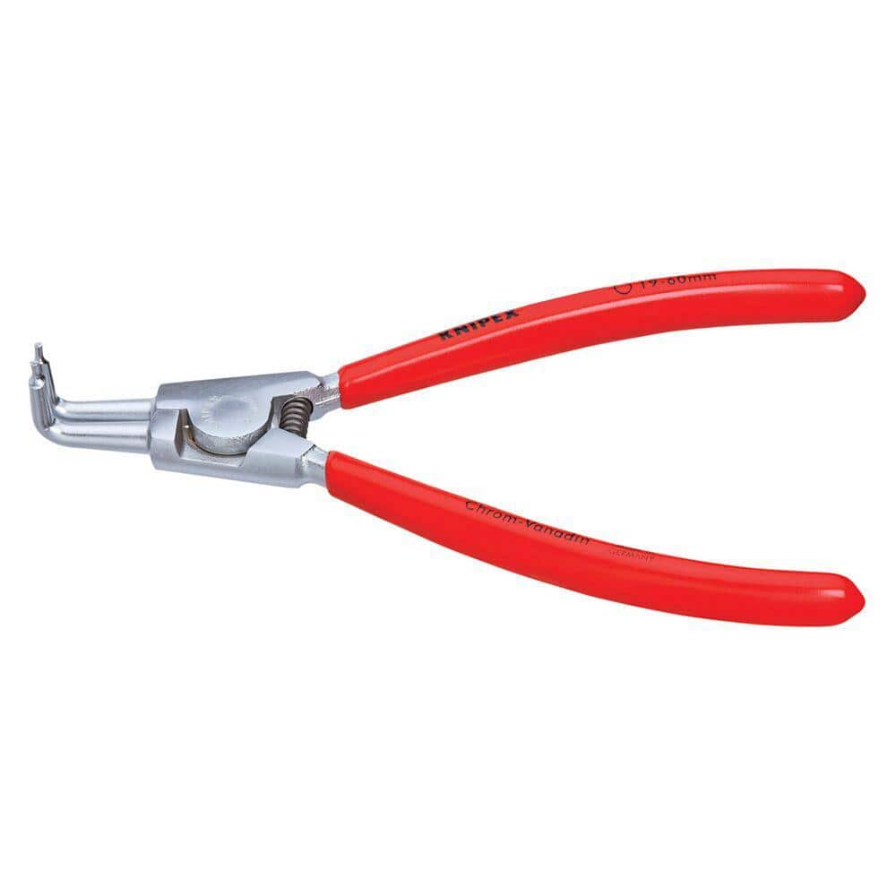 KNIPEX 8 in. Circlip Snap-Ring Pliers External 90-Degree Angled Chrome ...