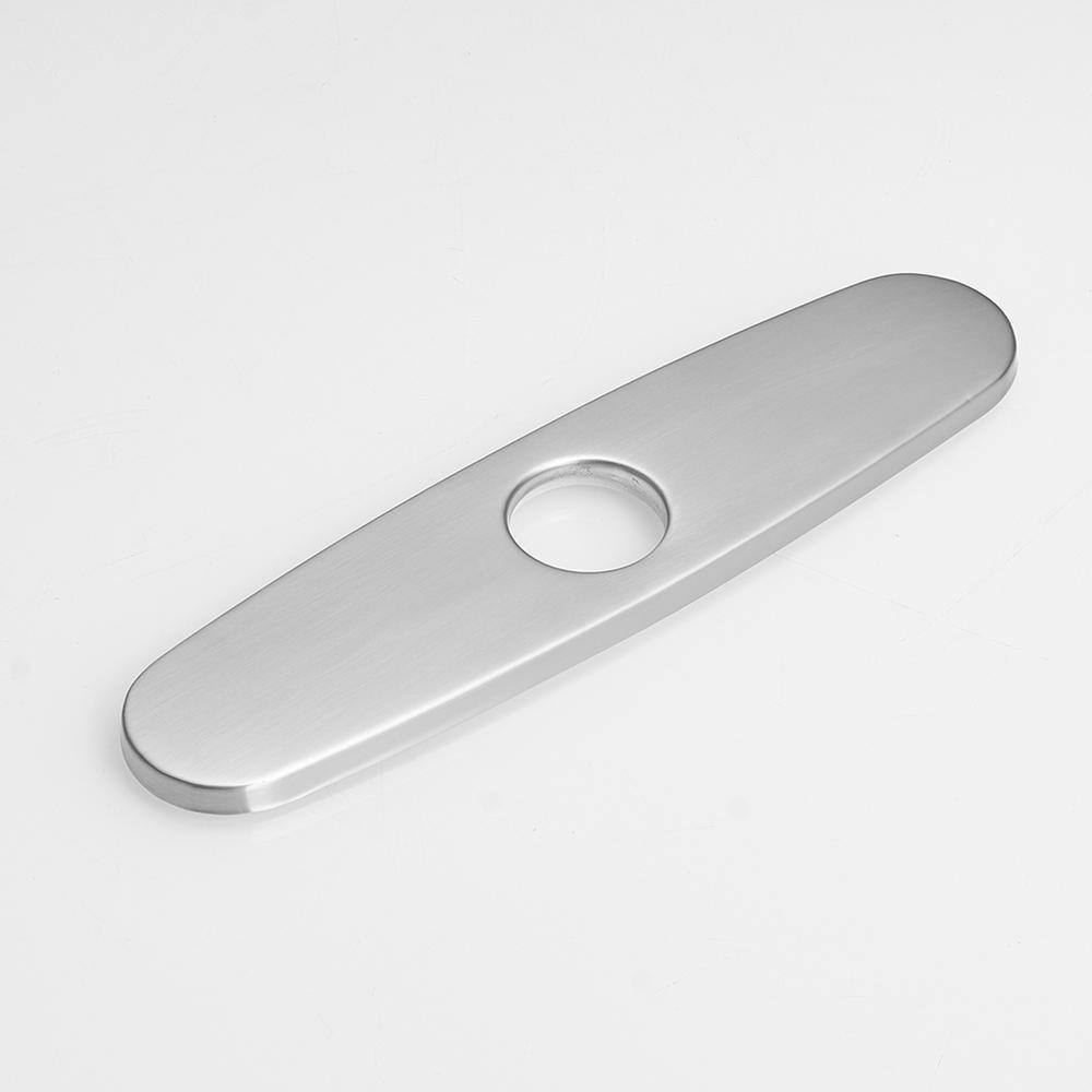 Satico 10 in. Kitchen Faucet Single Hole Deck Plate in Brushed Nickel ...