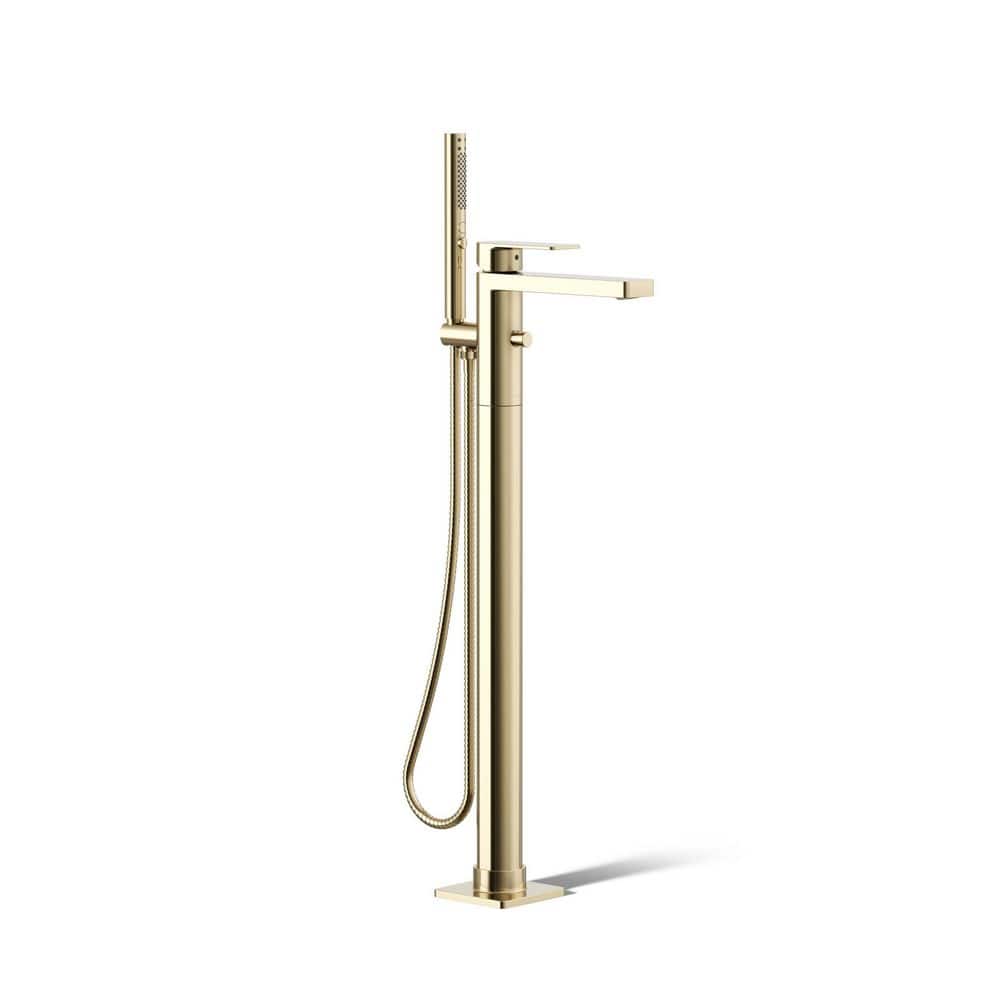 KOHLER Parallel Floor-Mount Bath Filler Trim With Handshower in Vibrant ...