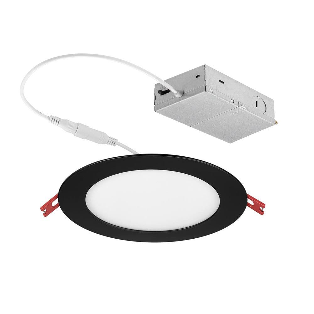 Globe Electric 6 in. White Round LED Integrated Recessed Light with Dim ...