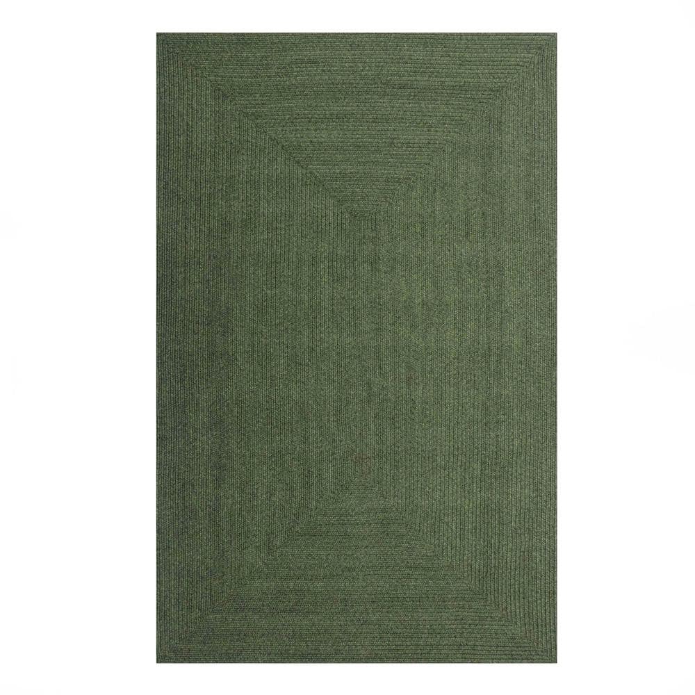 SUPERIOR Braided Green 8 ft. x 10 ft. Solid Indoor/Outdoor Area Rug ...