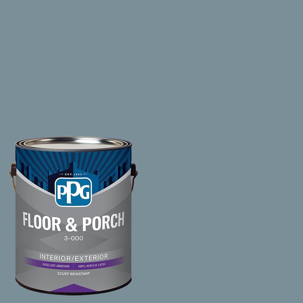 PPG 1 gal. PPG1153-5 Chalky Blue Satin Interior/Exterior Floor and ...