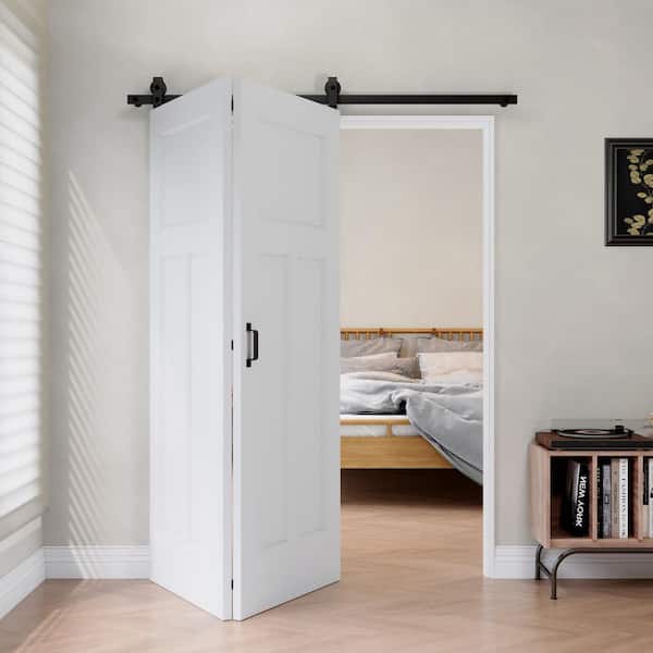 ARK DESIGN 48 in. x 80 in. 5-Panel Solid Core White Primed MDF Bifold ...