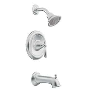 MOEN Chateau Single Handle Tub and Shower Trim in Chrome Valve Not Included T471EP - The Home Depot