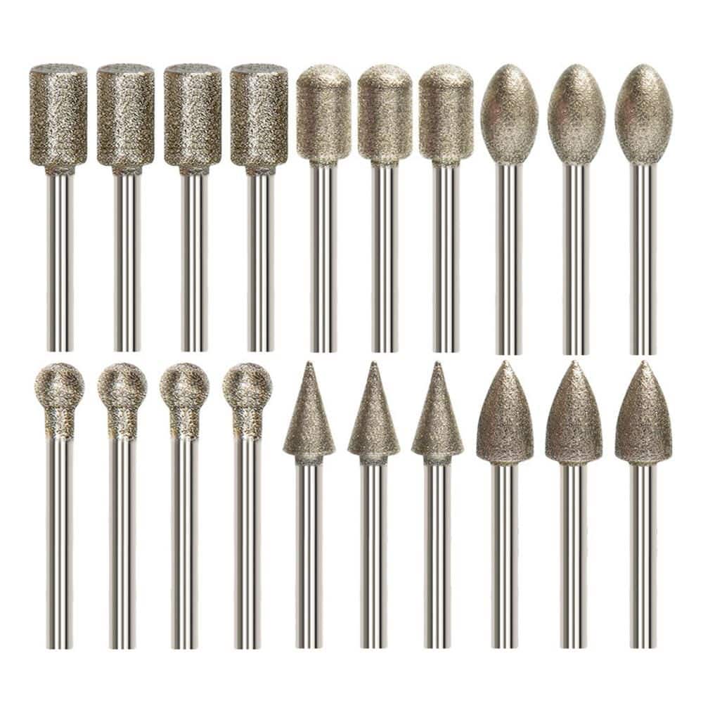 Wellco 20Pcs 120-Grit Diamond Grinder Bit 1/8" Shank DGB12018P20 - The ...