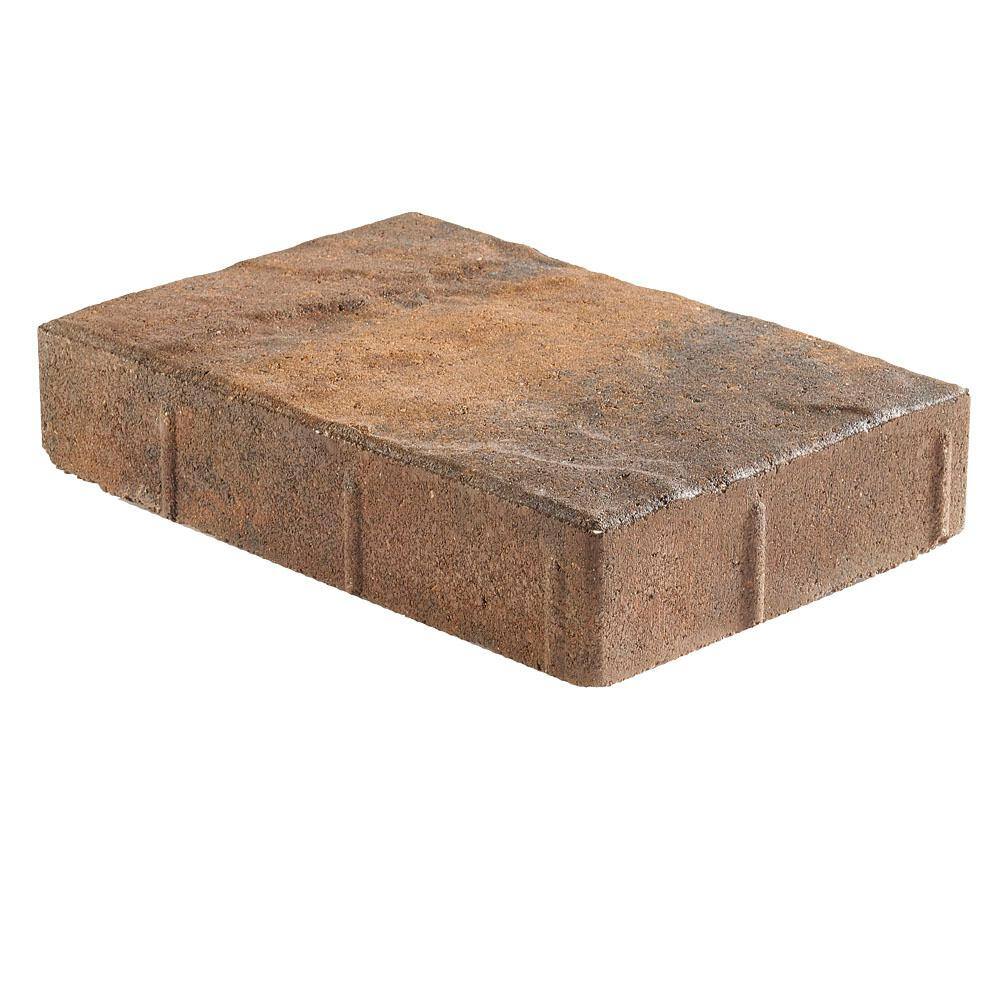 Pavestone Taverna Rec 12 in. x 8 in. x 2 in. Walnut Blend Concrete ...