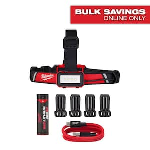 Milwaukee 600 Lumens LED REDLITHIUM Hard Hat Headlamp (2-Pack) 2163-21 ...