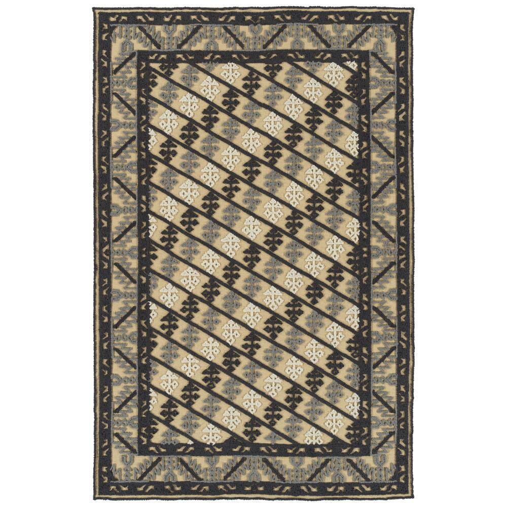 Kaleen Ayrlies Garden Graphite 9 ft. x 12 ft. Indoor/Outdoor Area Rug ...