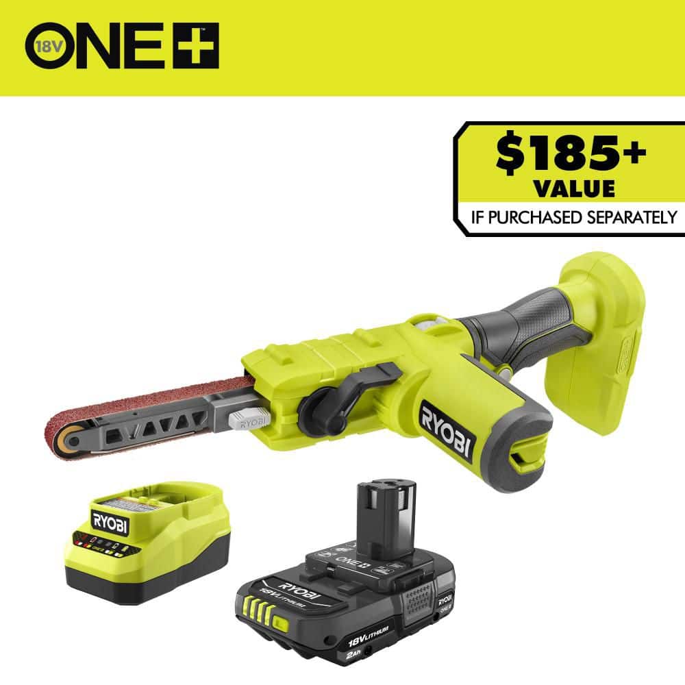RYOBI ONE+ 18V Cordless 1/2 in. x 18 in. Belt Sander with 2.0 Ah ...