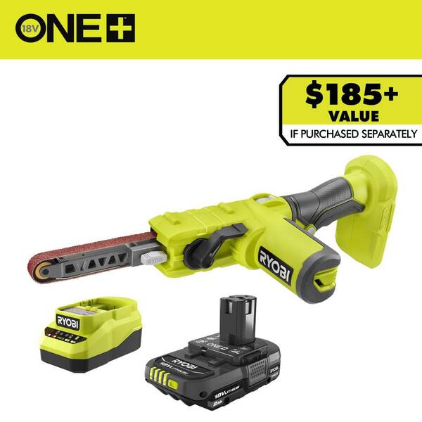 RYOBI ONE+ 18V Cordless 1/2 in. x 18 in. Belt Sander with 2.0 Ah ...