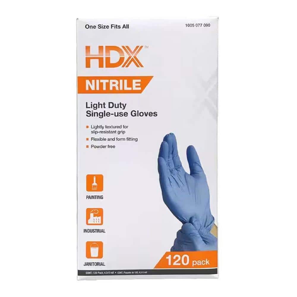 Reviews for HDX Blue Nitrile Disposable Gloves 120-Pack, Latex and ...