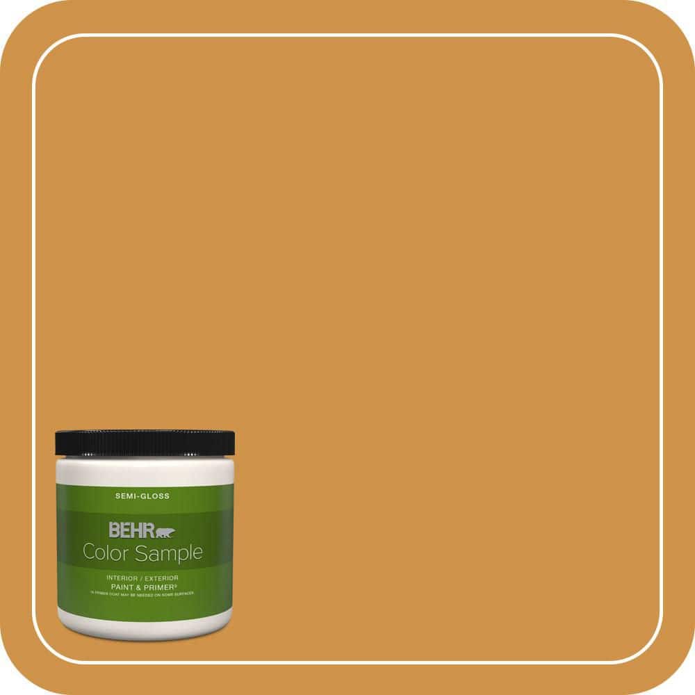 BEHR PREMIUM PLUS 8 oz. #M260-6 Sweet Mustard Semi-Gloss Interior ...