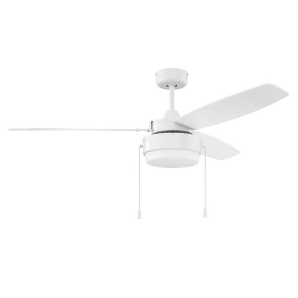 CRAFTMADE Intrepid 52 in. Indoor White Dual Mount 3-Speed Reversible ...