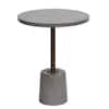 StyleCraft 17.75 in. Gray Concrete Cement End Table with Aged Bronze ...