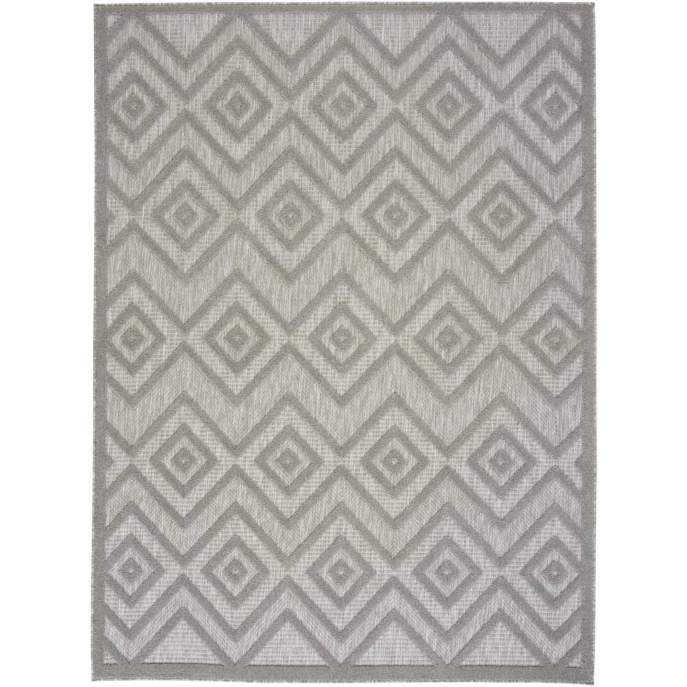 Nourison Versatile Silver Grey 6 ft. x 9 ft. Geometric Contemporary ...