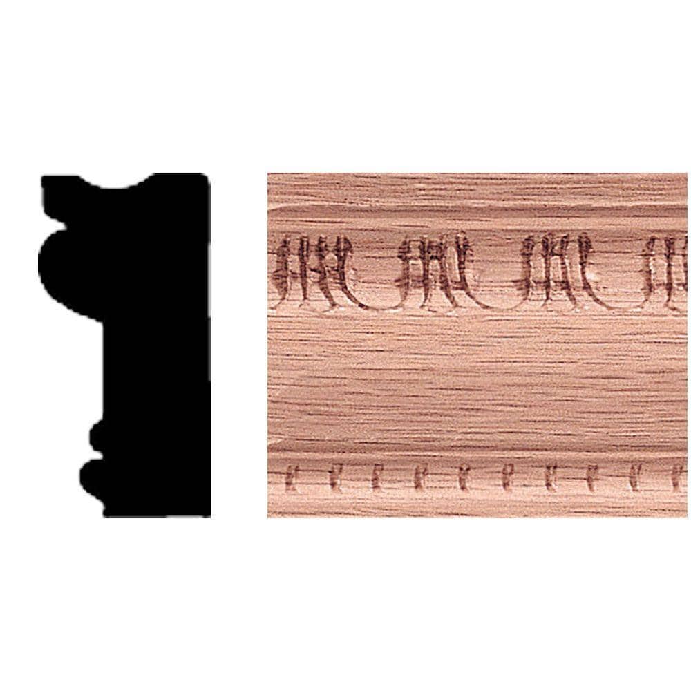 HOUSE OF FARA 3/4 in. x 1-1/2 in. x 8 ft. Oak Double Embossed Casing ...