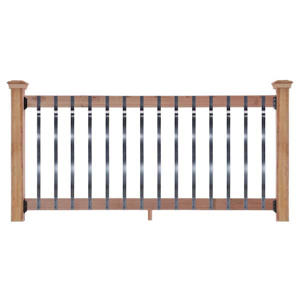 ProWood 6 ft. Redwood Rail Kit with Aluminum Contour Balusters 447552 ...