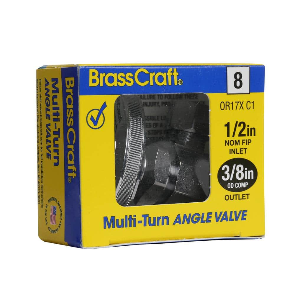 NEW Ang Val 1 2 Fip X 3 8 Cmp Ea. Water Supply Line Valves OR17X C1 for ...